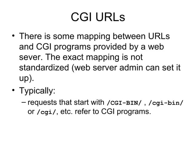 Common gateway interface | PPT