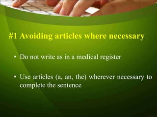 Common Grammatical Mistakes to Avoid in Scientific Writing | PPT