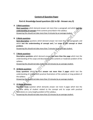 Common guidelines for model question paper pattern first semester ...