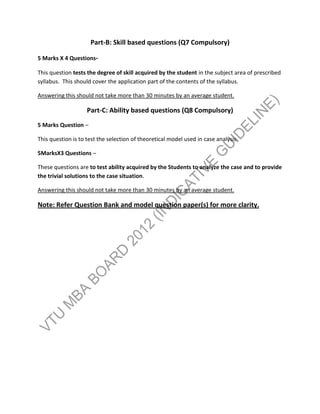 Common guidelines for model question paper pattern first semester ...