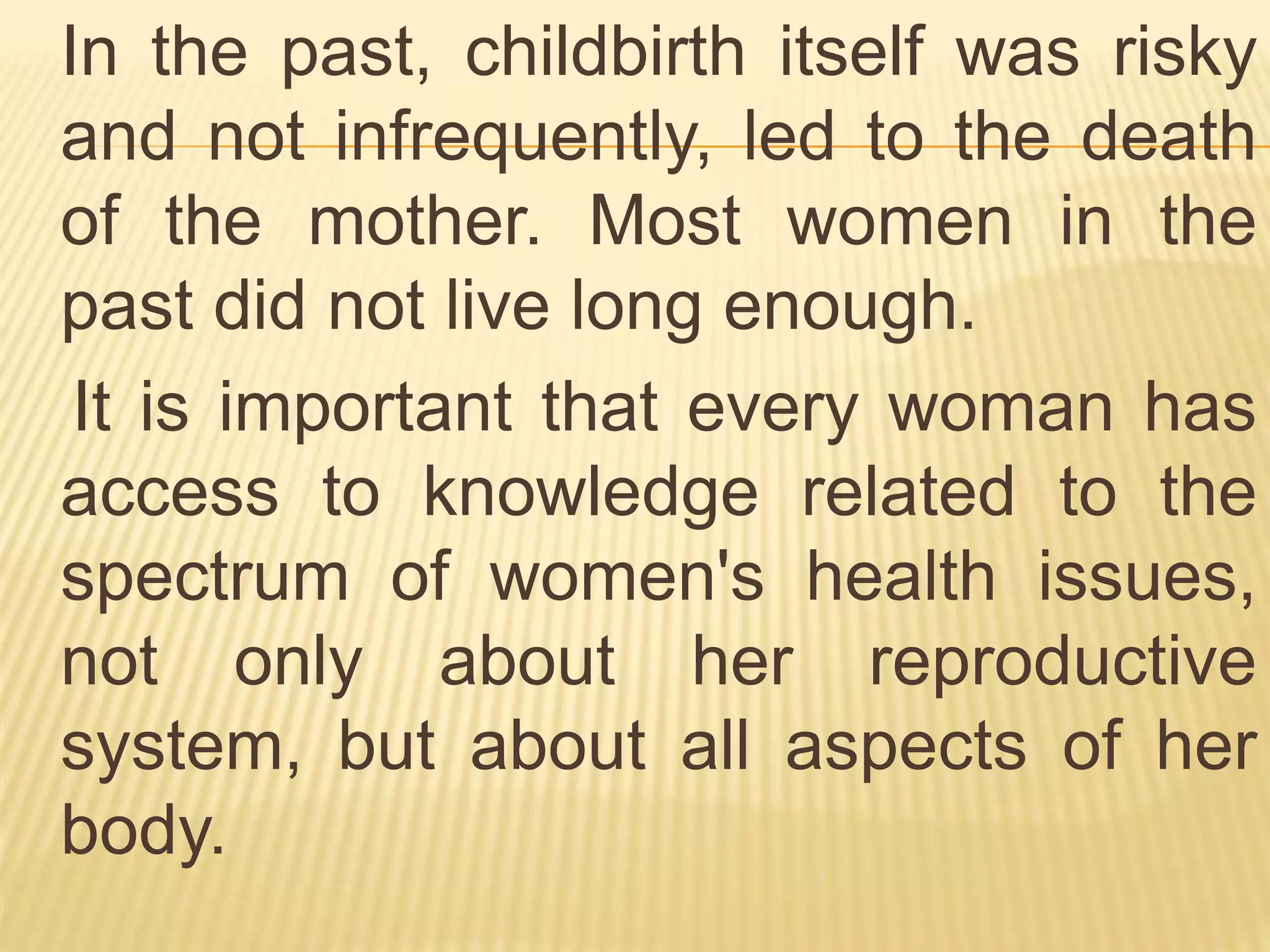 Common health problems in women and risk factors | PPTX