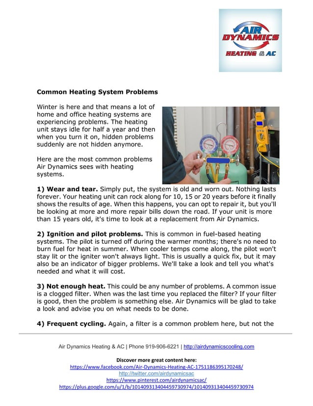 Common Heating System Problems | PDF