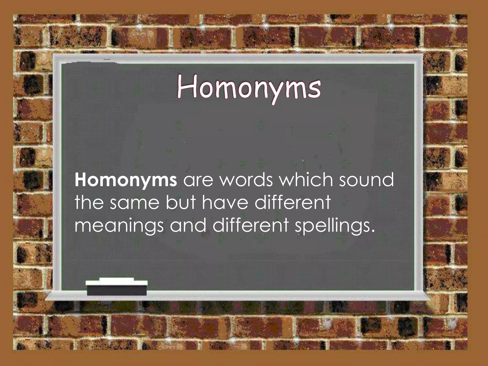 Common homonyms | PPTX