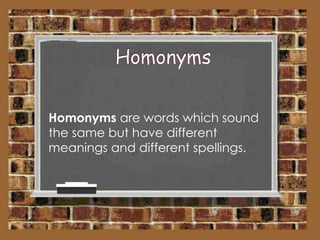 Common homonyms | PPTX