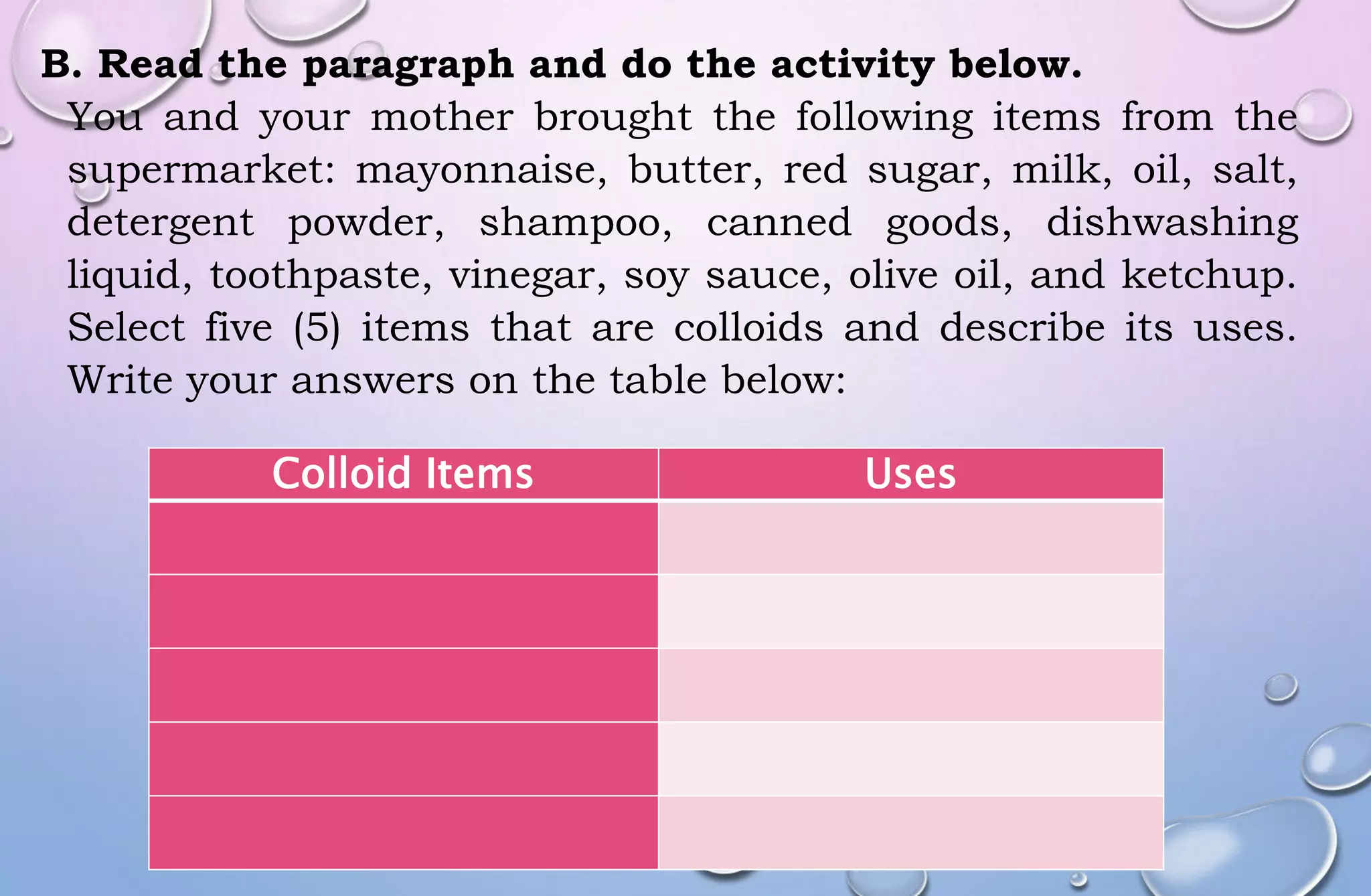 Common Household Colloids and Their Uses | PPTX