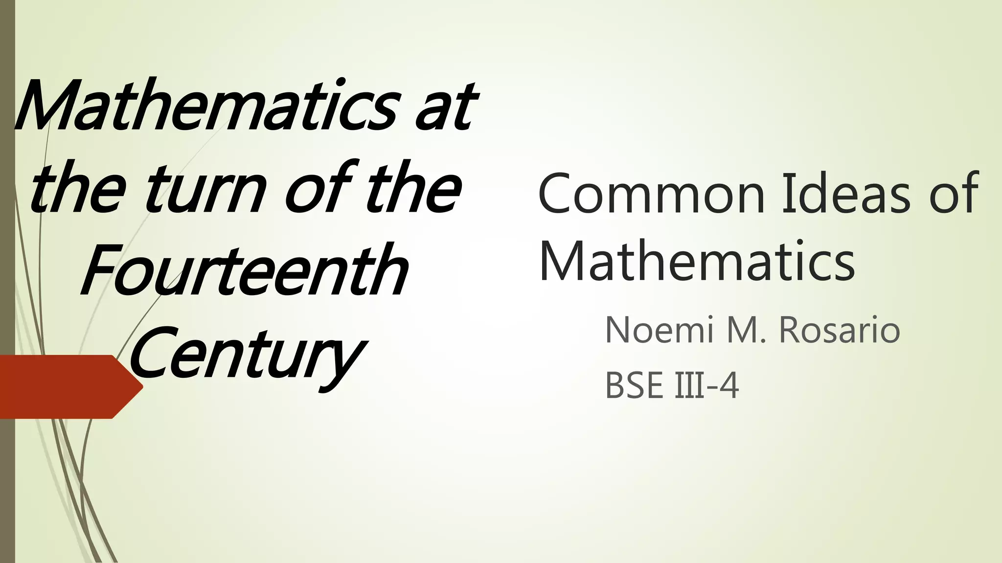 Common ideas of mathematics | PPTX