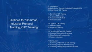 Common Industrial Protocol (CIP) Training | PPTX