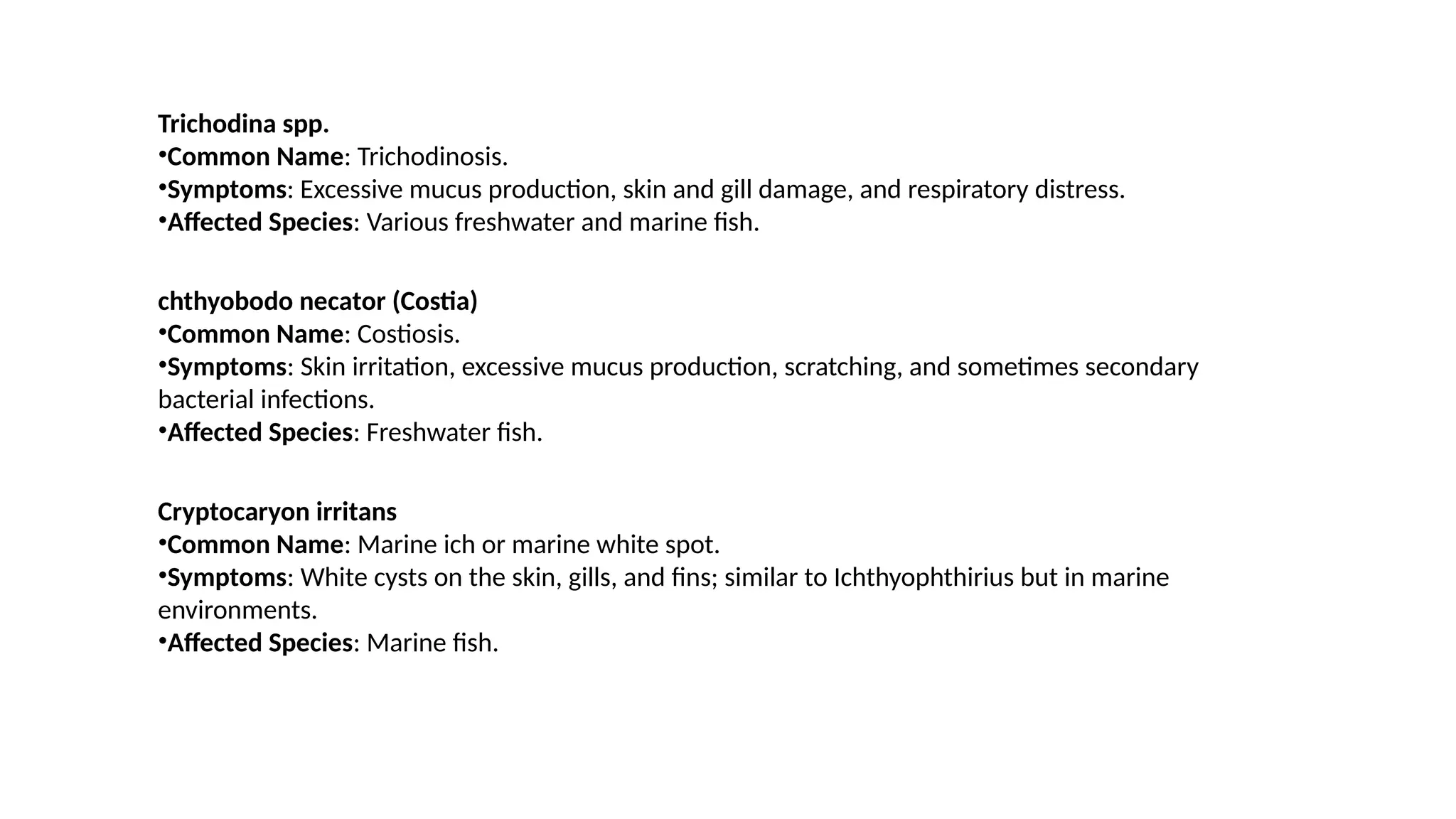 common infections that occurs in fishes. | PPT