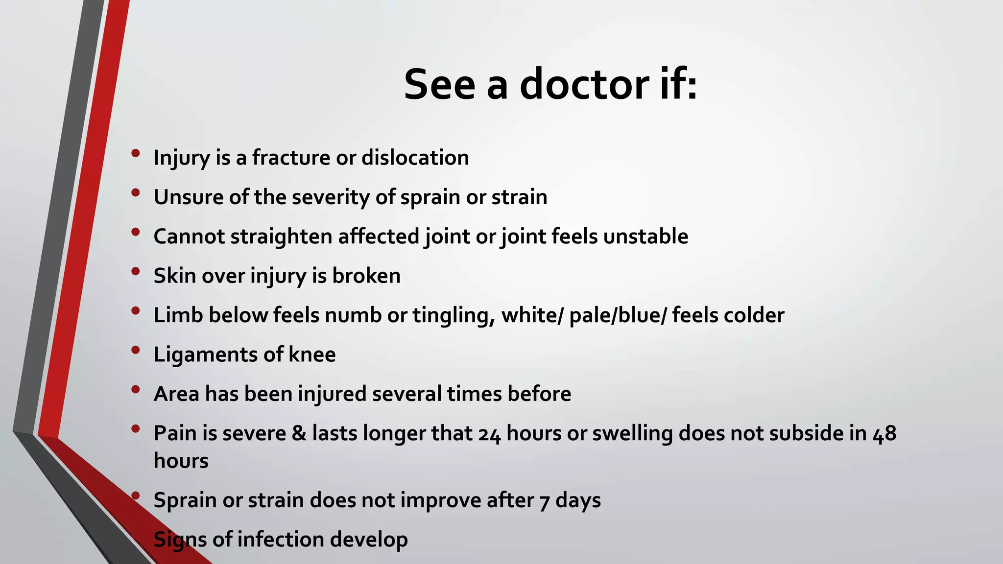 Common injuries during recreation | PPTX