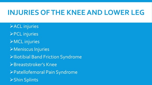 Common injuries of lower extremity | PPTX | Death, Injury, or Military ...