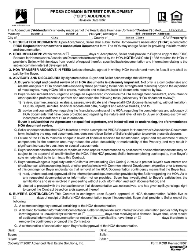 Common interest development (rcid) | PDF