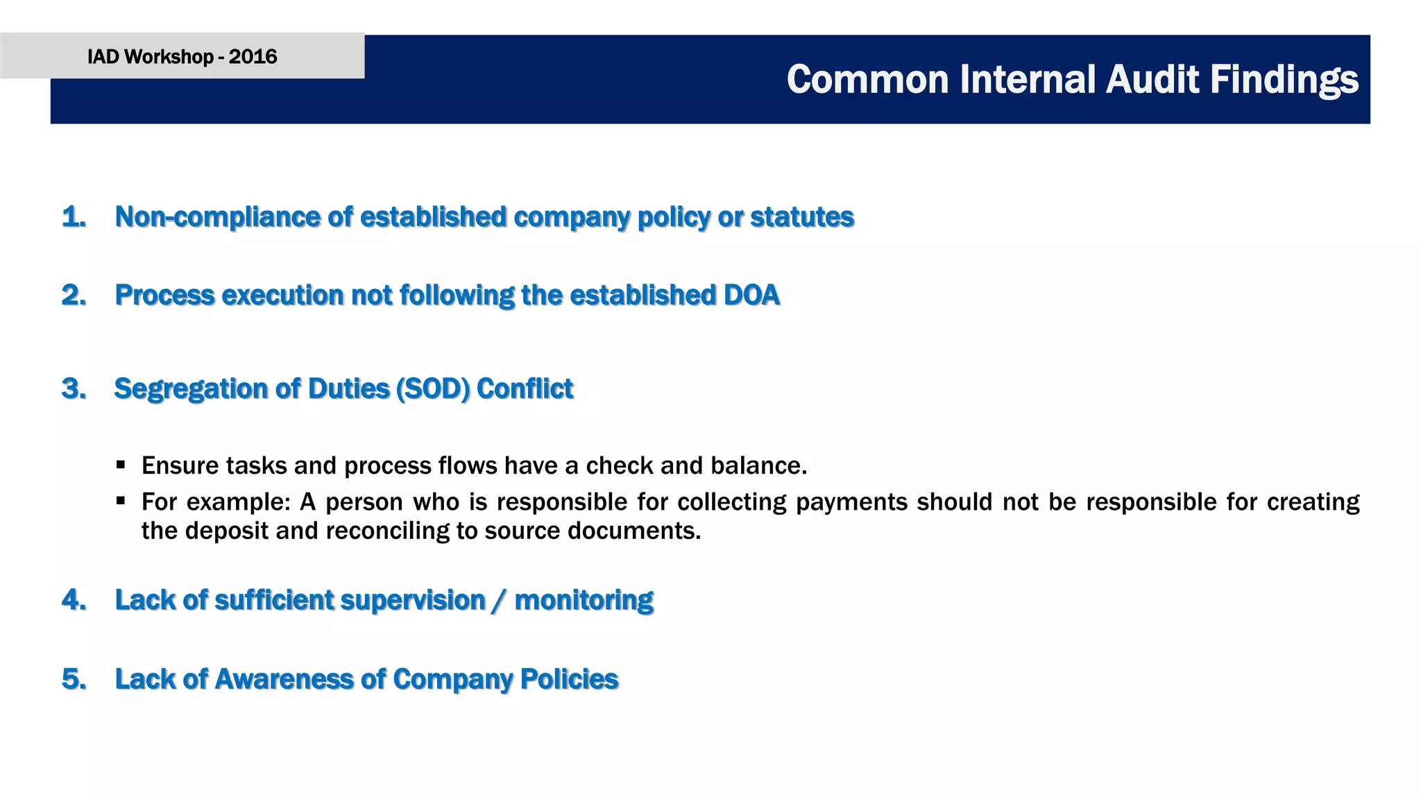 Common internal audit findings & how to avoid them | PPTX