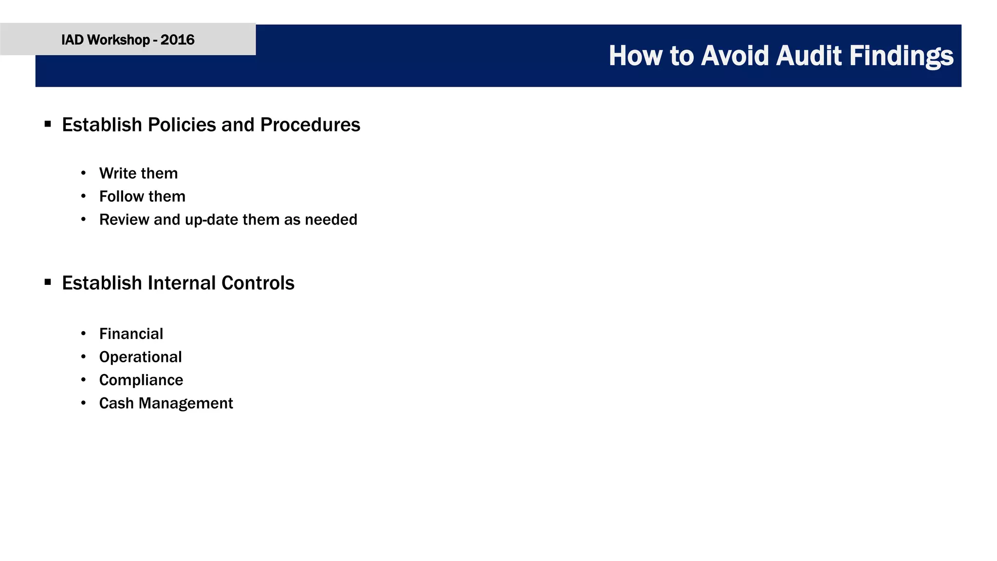 Common internal audit findings & how to avoid them | PPTX