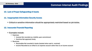 Common internal audit findings & how to avoid them | PPTX
