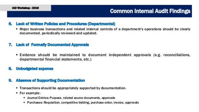 Internal audit findings - kaslofficial