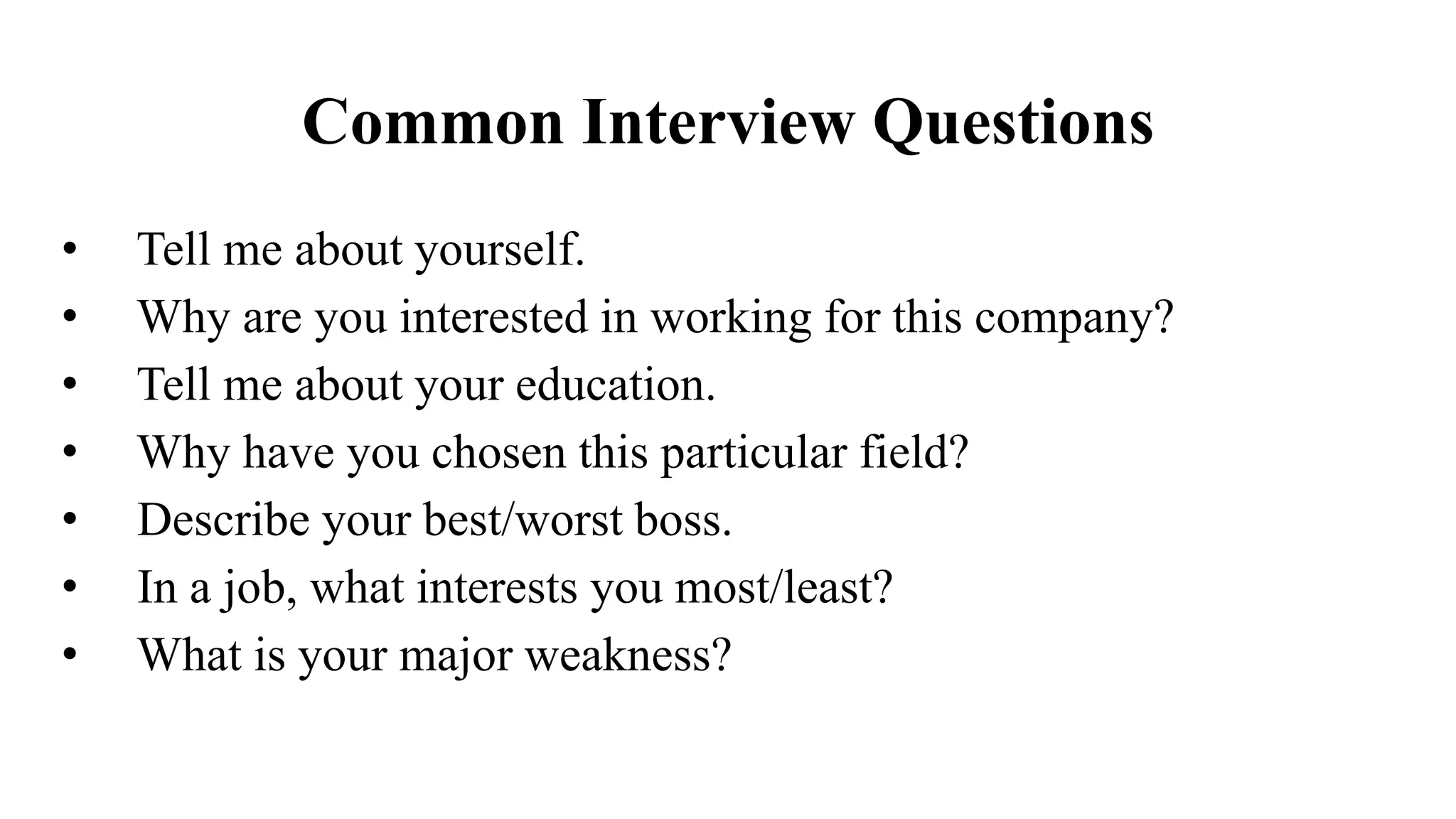 Common Interview Questions Pptx