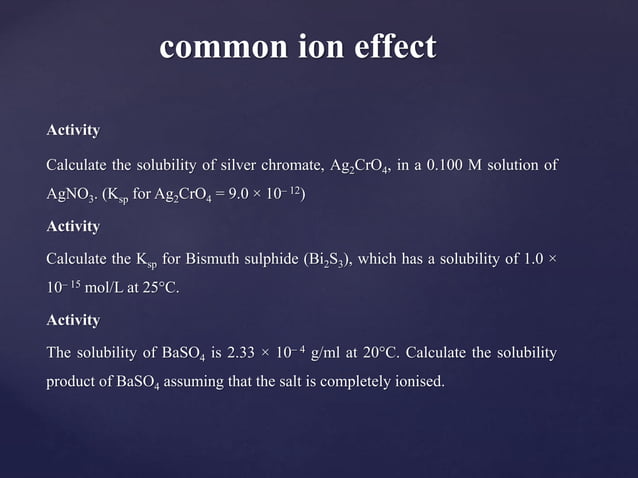 COMMON ION EFFECT | PPTX | Chemistry | Science