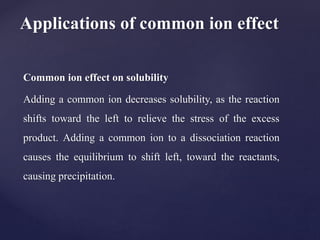 COMMON ION EFFECT | PPTX