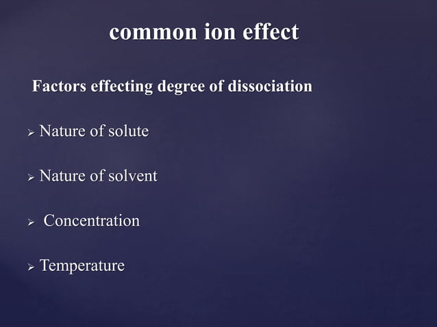 COMMON ION EFFECT | PPTX | Chemistry | Science