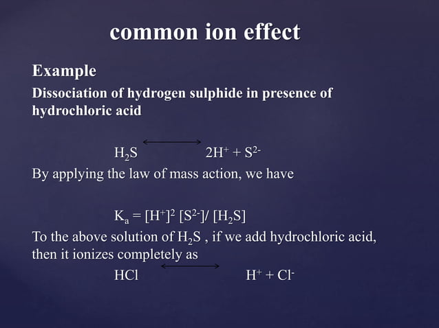 COMMON ION EFFECT | PPTX | Chemistry | Science