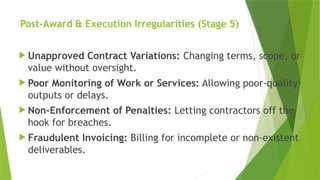 Common irregularities in Tendering process | PPTX