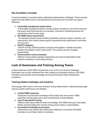 ISO 22000 Implementation Challenges and Solutions Guide | PDF