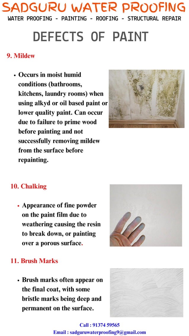 Common issues and flaws found in paint applications or finishes | PDF