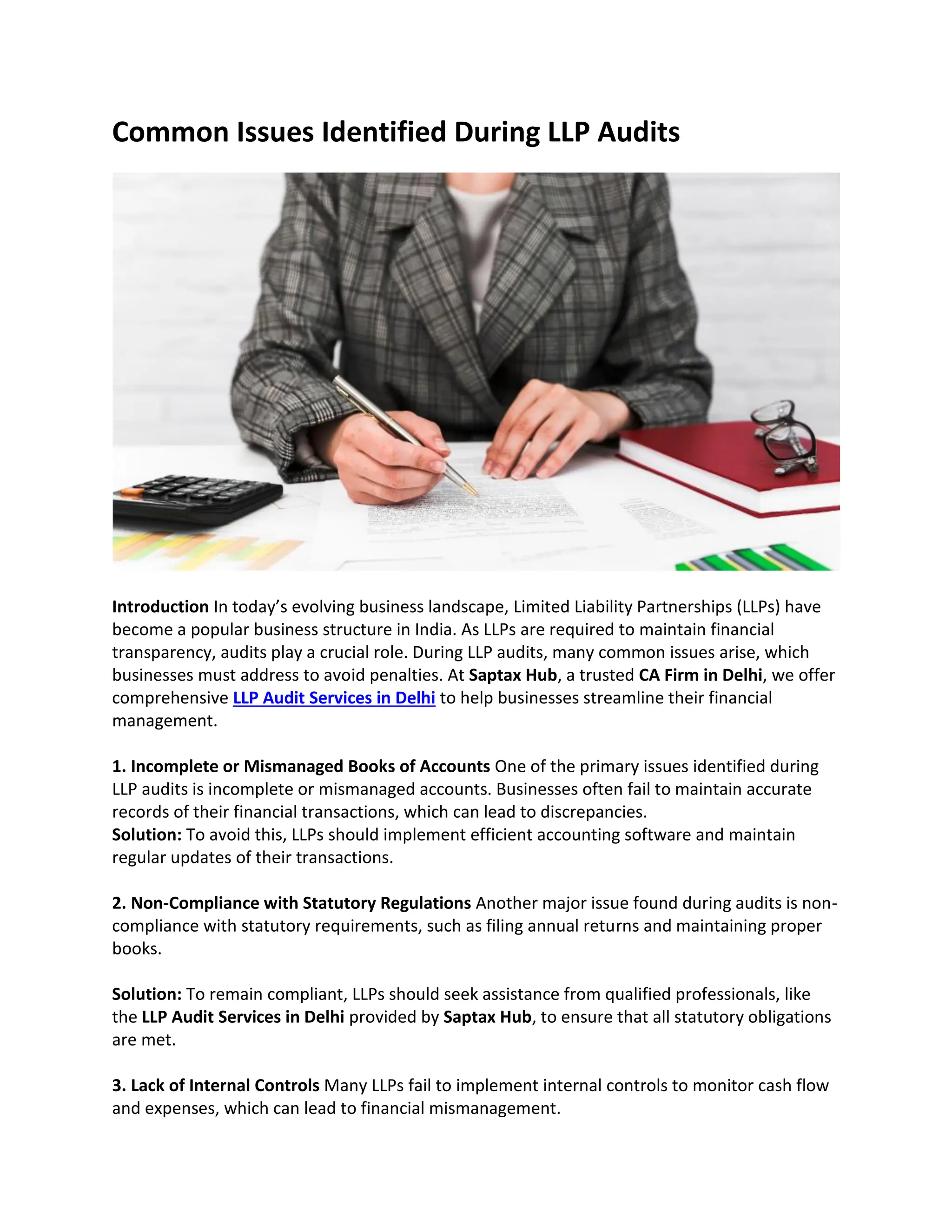 Common Issues Identified During LLP Audits | PDF | Free Download