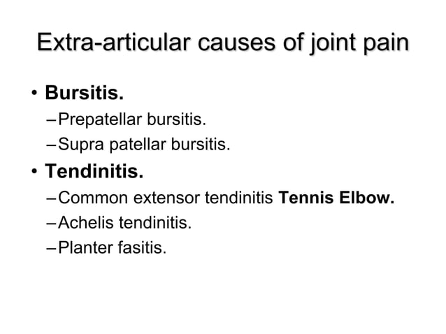 Common Causes of Joint Pain | PPT | Bone and Joint Conditions ...