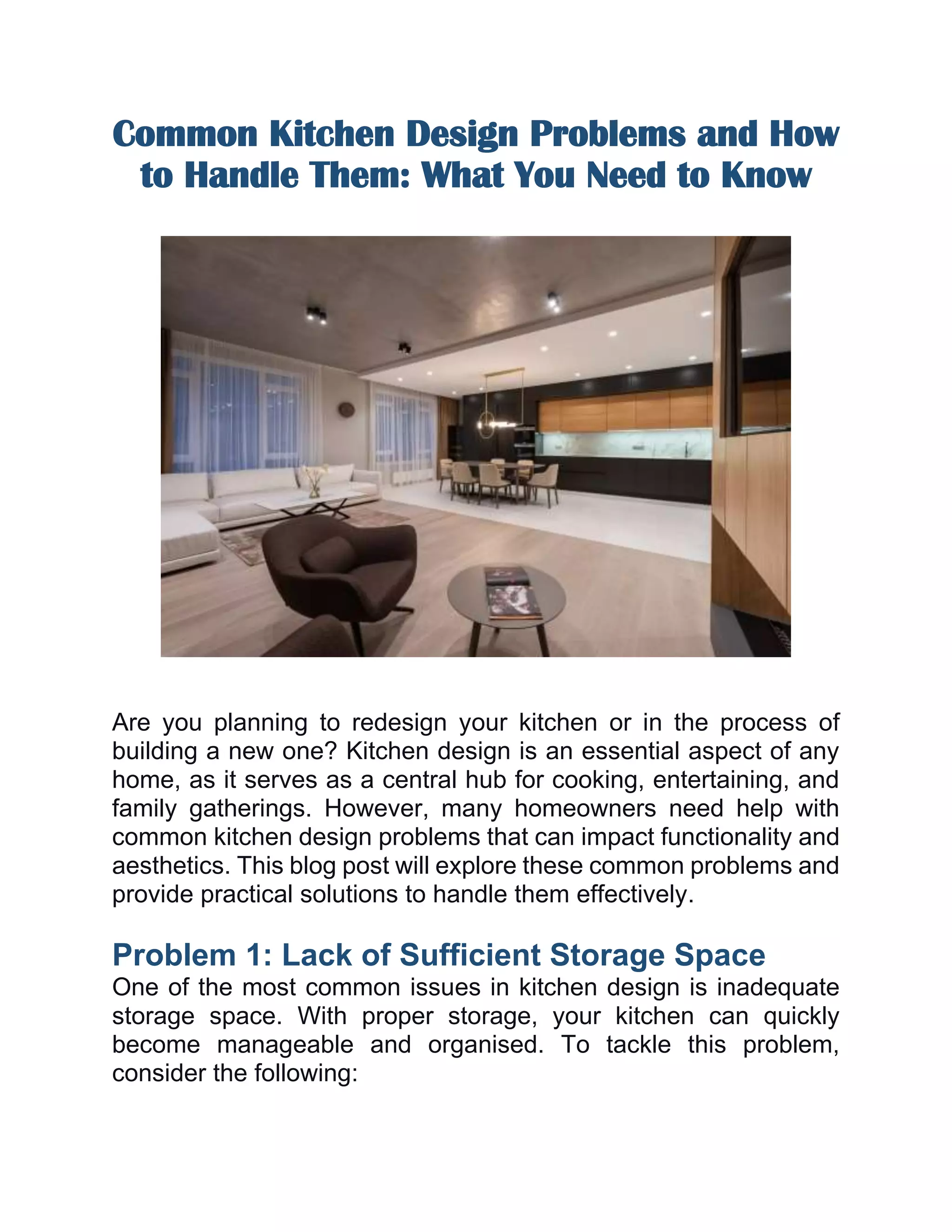 Common Kitchen Design Problems and How to Handle Them - What You Need ...