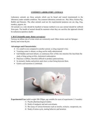 Common lab animals.pdf888888888888888888 | PDF