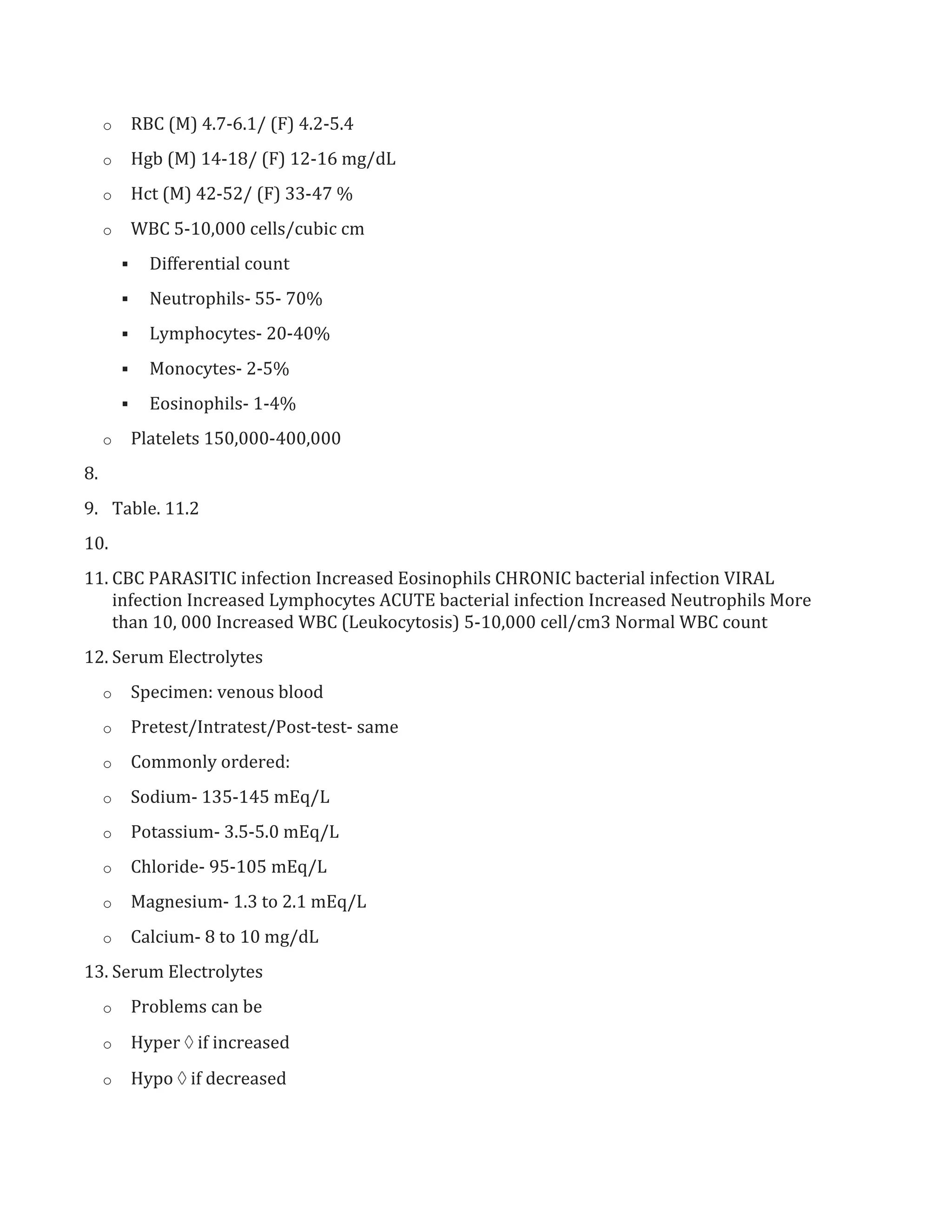 Common laboratory & diagnostic procedures | DOCX