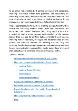 Common Landlord-Tenant Disputes: Rights, Solutions, Settlement and ...