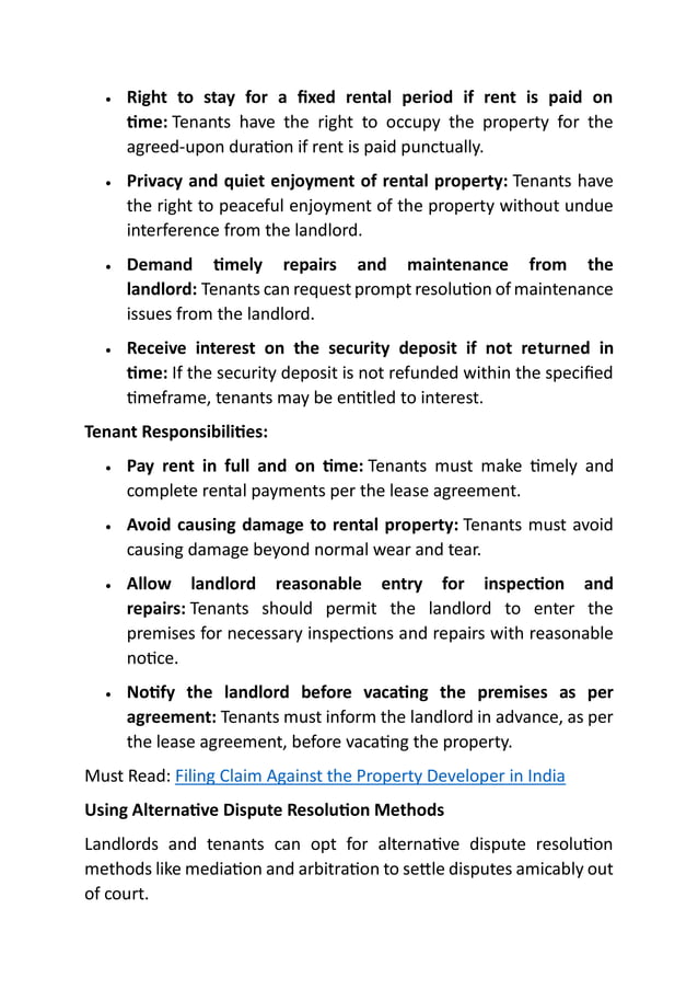 Common Landlord-Tenant Disputes: Rights, Solutions, Settlement and ...