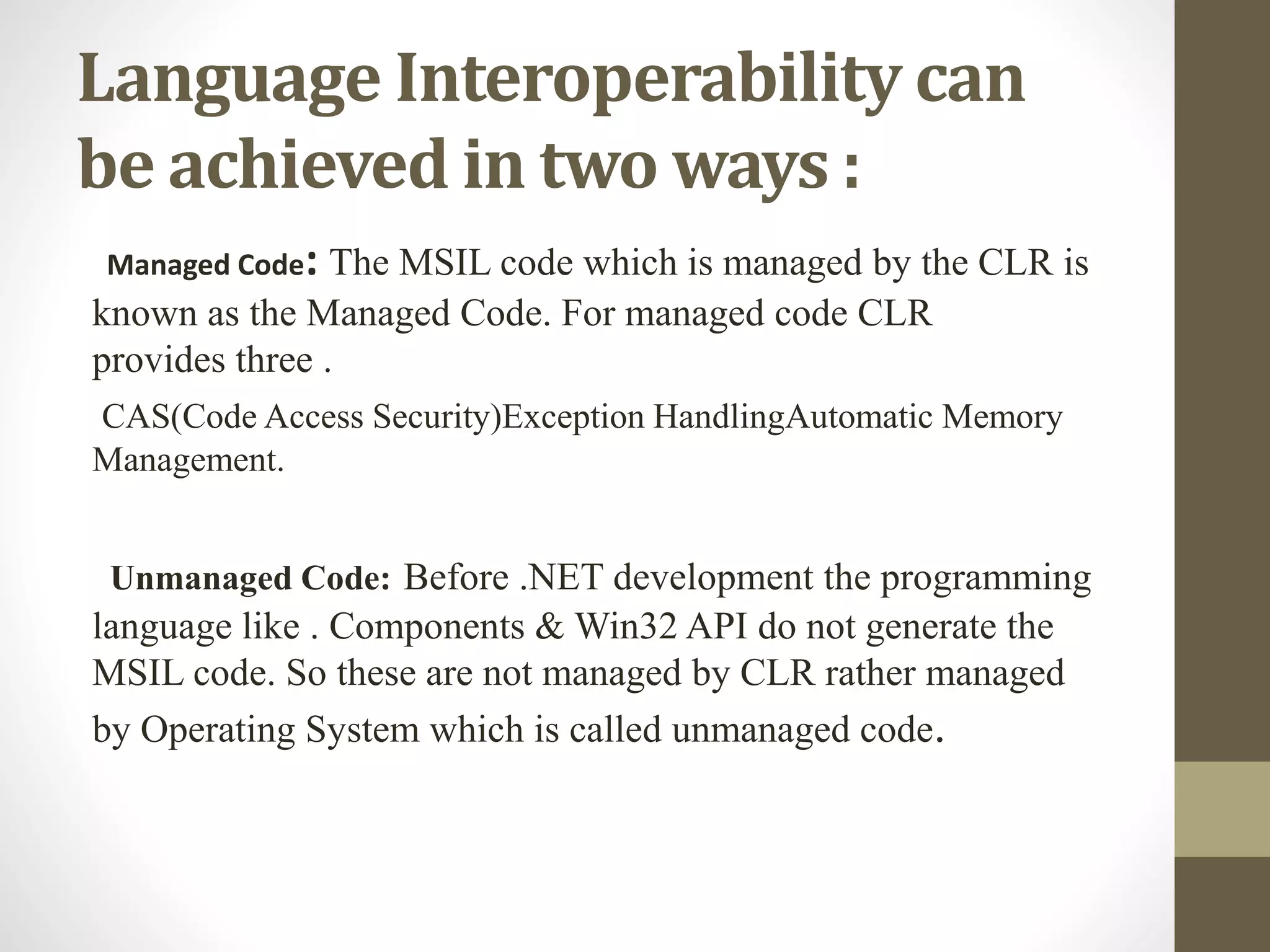 Common language runtime clr | PPTX