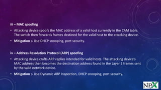 Common Layer 2 Threats, Attacks & Mitigation | PPTX