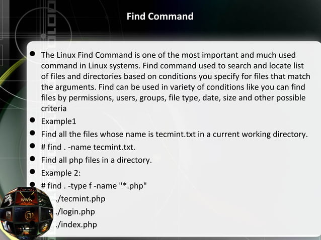 Common linux ubuntu commands overview | PPT
