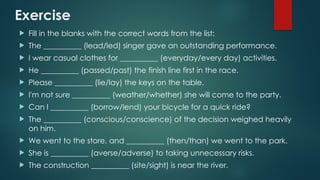 Commonly Confused-verbs-words this a valueable source.pptx | Weather ...