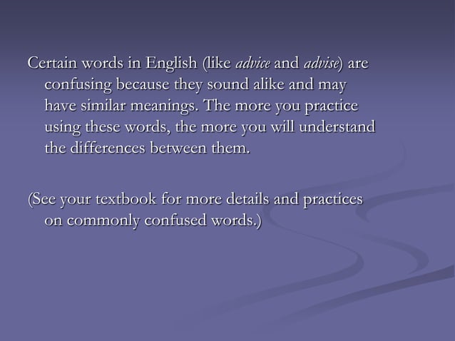 Commonly confused words | PPTX