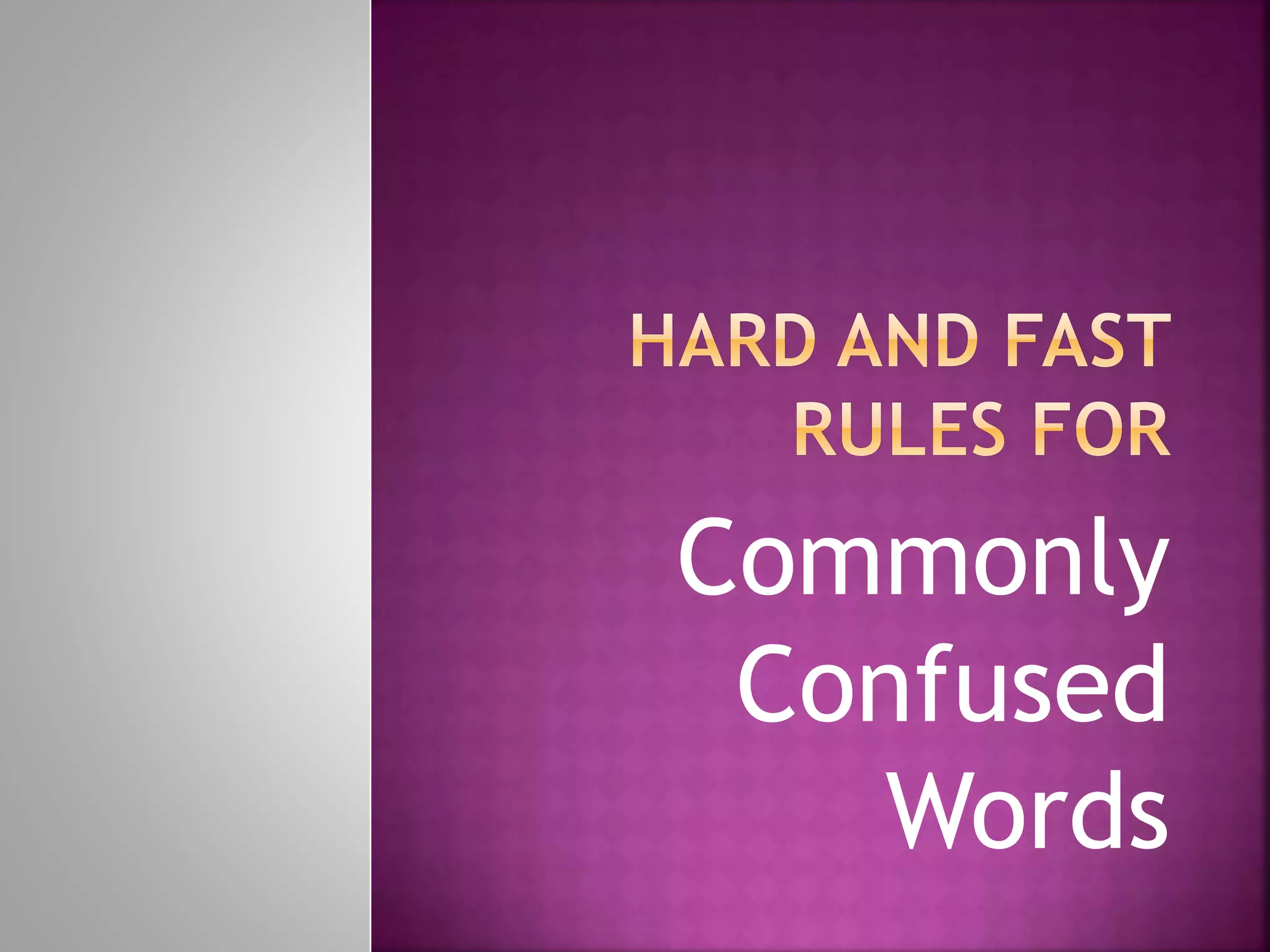 Commonly confused words | PPTX