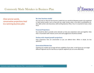 Commonly made mistakes in Business Plans | PDF