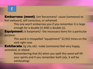 Commonly misspelled words | PPTX