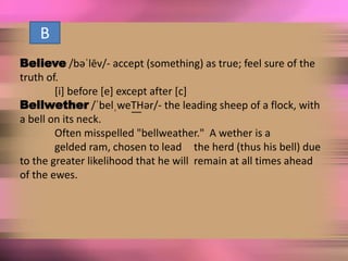 Commonly misspelled words | PPTX