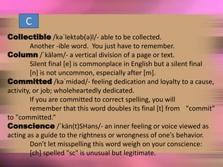 Commonly misspelled words | PPTX