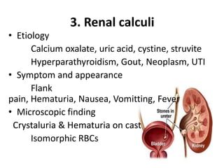 Commonly renal diseases associated with urine elements/Kridsada31 | PPT