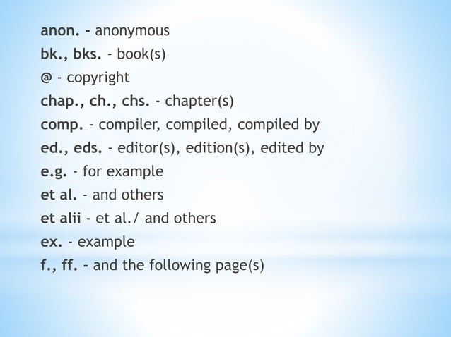 Commonly used acronyms, symbols, abbreviations, | PPTX