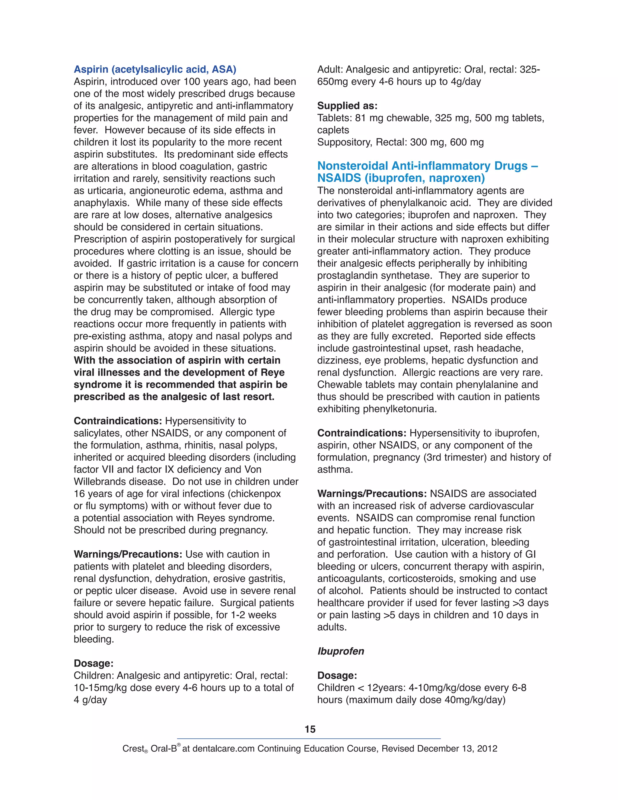 Commonly used drugs in pediatric dentistry | PDF