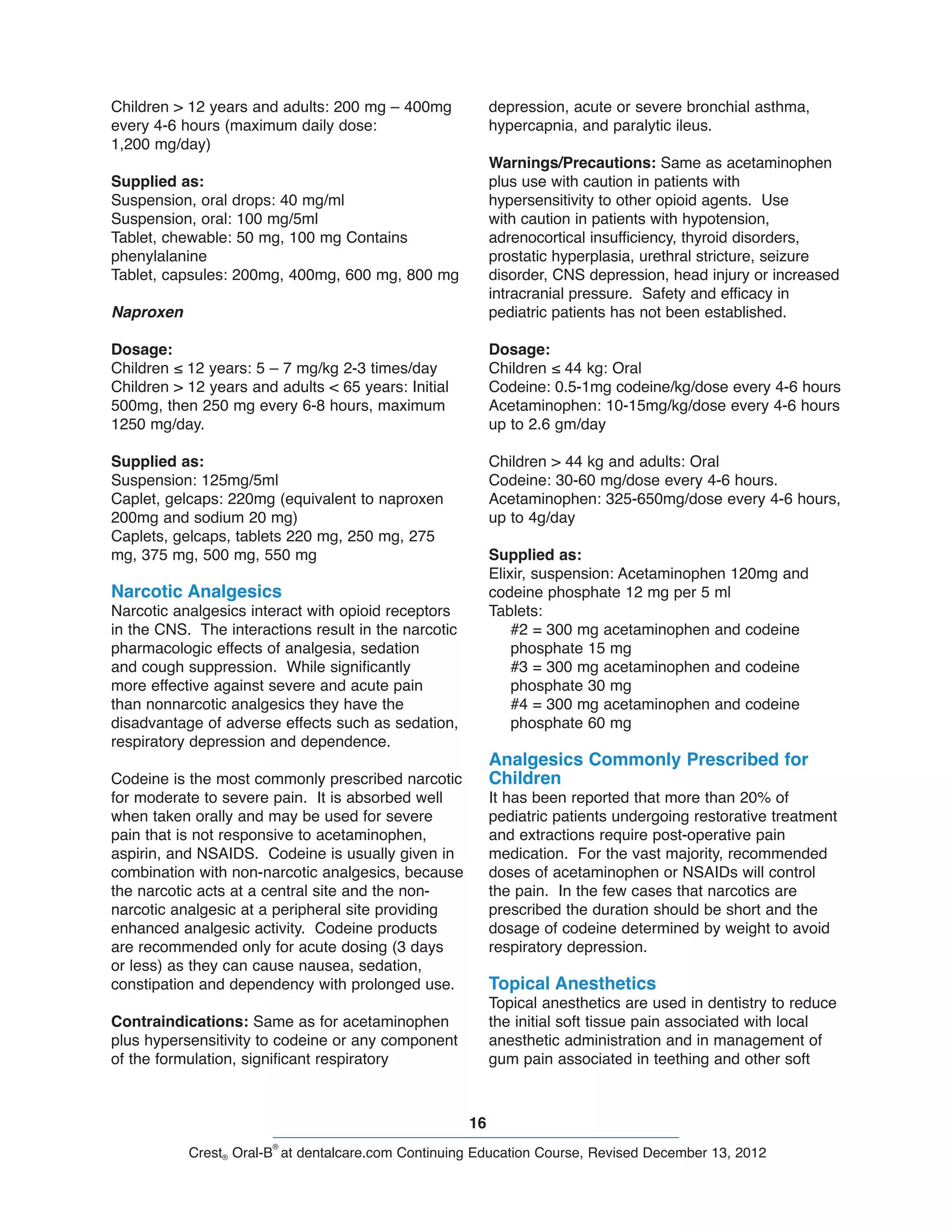 Commonly used drugs in pediatric dentistry | PDF