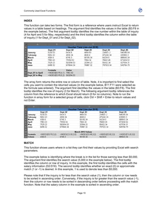 Commonly usedexcelfunctions v1 | PDF