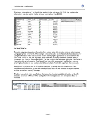 Commonly usedexcelfunctions v1 | PDF